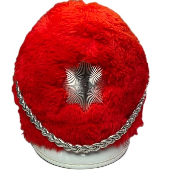Other | Vintage Marching Band Hat Bright Red Faux Fur 197s Prop ...